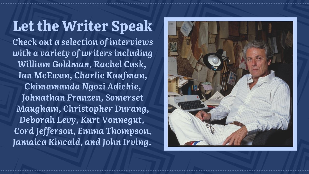 The Writer Speaks - Kaufman - Durang - Adichie and more. - James Hutchison